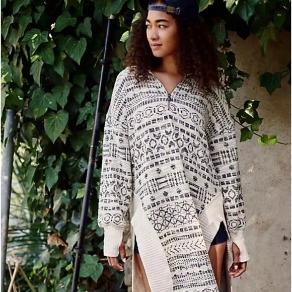 Free People | Sweaters | Freepeople Movement Hole In One Half Zip Maxi ...